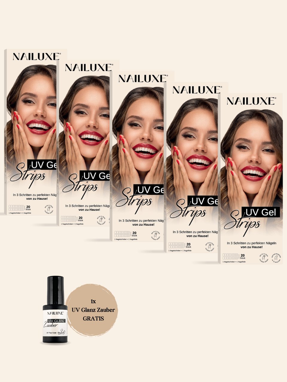 UV Gel Strip 5er Set – Strahlende Nägel leicht gemacht